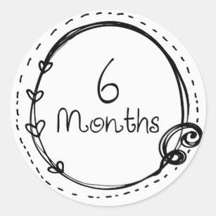 6 Months Stickers | Zazzle