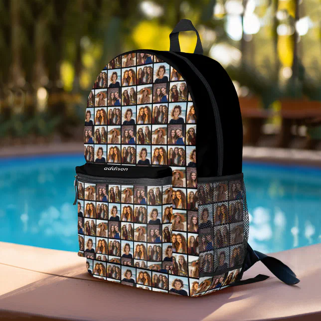 6 Photo - All Over Pattern - black white Printed Backpack | Zazzle