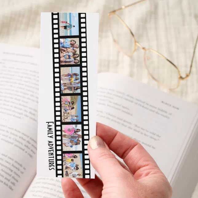 6 Photo And Text Personalized Film Strip Bookmarks | Zazzle