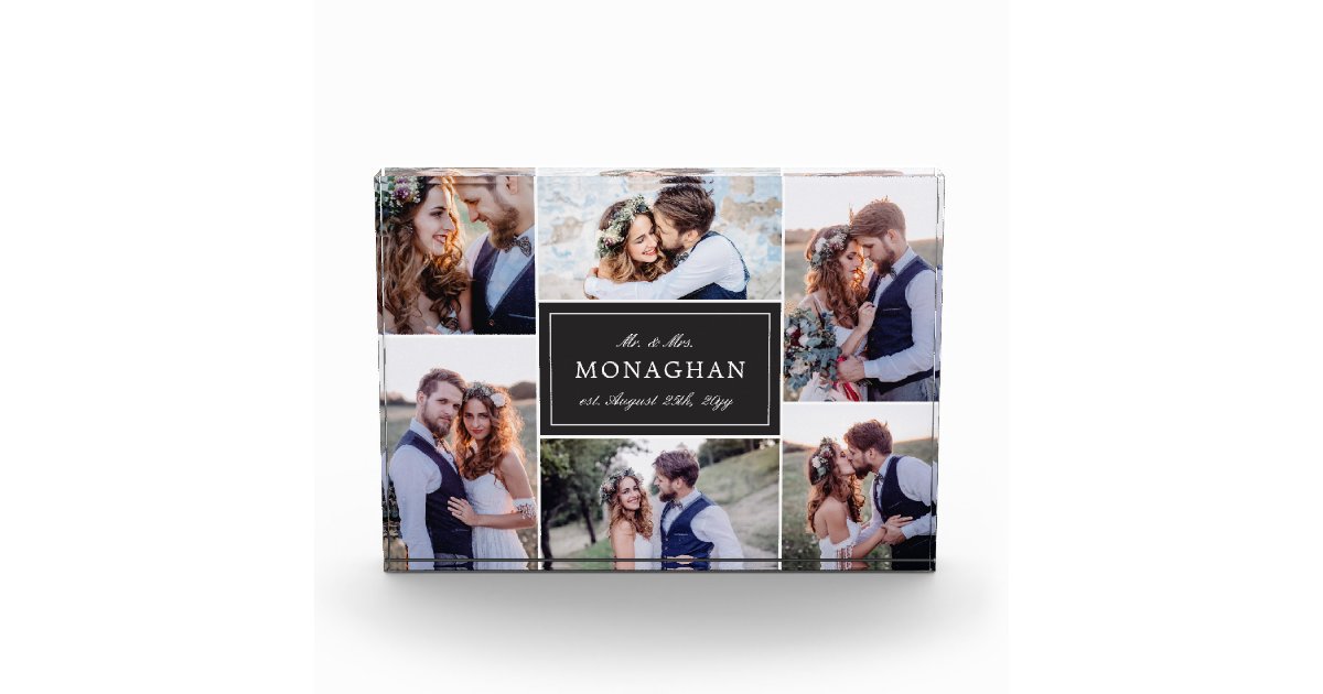 6 Photo Collage | Black | Zazzle