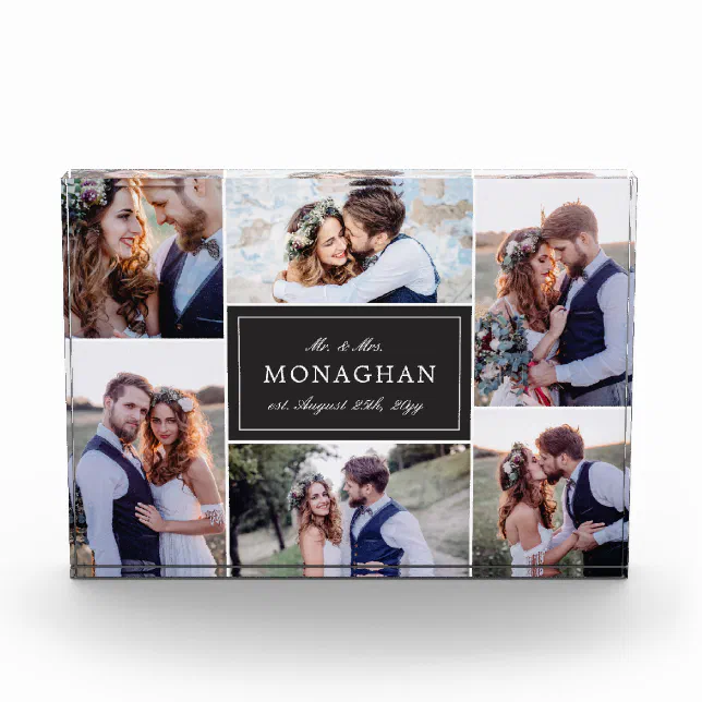 6 Photo Collage | Black | Zazzle