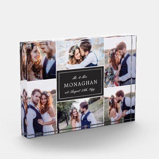 6 Photo Collage | Black | Zazzle