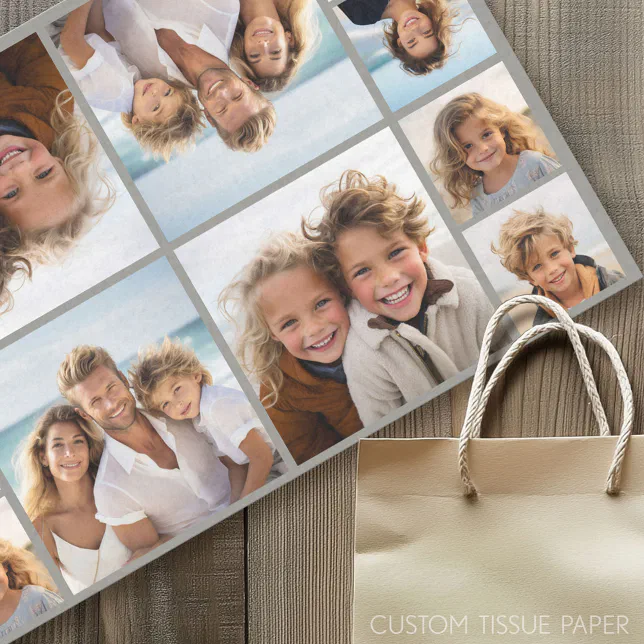 6 Photo Collage - can change color Tissue Paper | Zazzle
