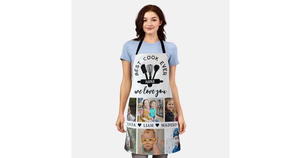 6 Photo Collage Love You Nana Best Cook Ever Apron | Zazzle