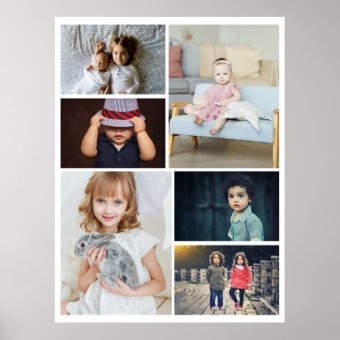 6 Photo Collage Personalized Poster | Zazzle