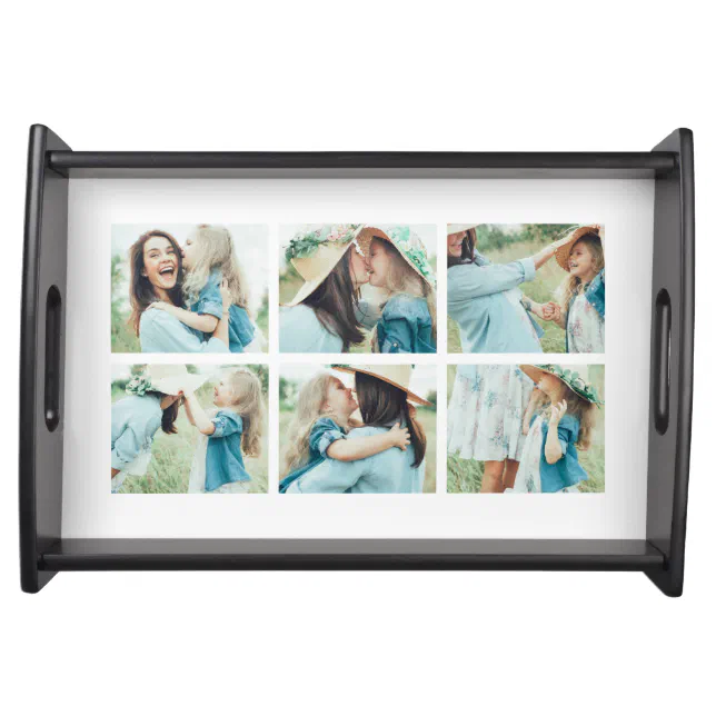 6 Photo Collage Serving Tray | Zazzle
