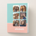 6 Photo Collage with color blocks and name Pocket Folder | Zazzle