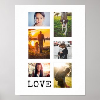 6 Photo Frame Collage Poster | Zazzle