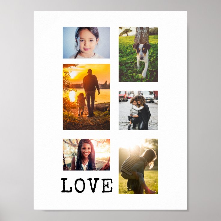 6 Photo Frame Collage Poster | Zazzle
