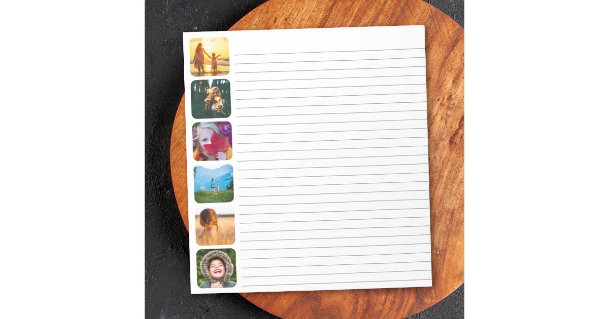 6 Photo Notepad Template Lined Notepad | Zazzle