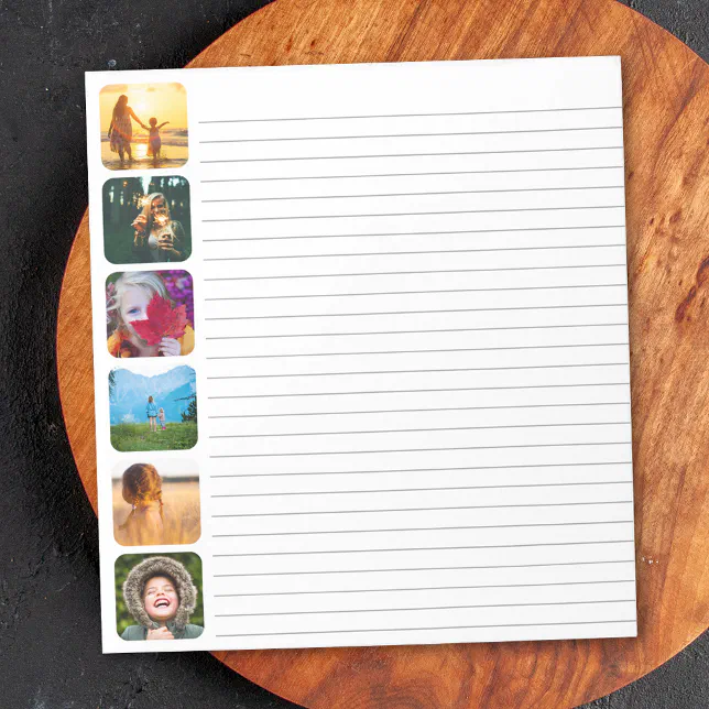 6 Photo Notepad Template Lined Notepad | Zazzle