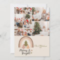 6 Photo Retro Rainbow Merry & Bright Holiday Card | Zazzle