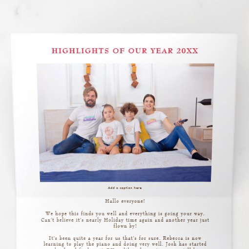 6 Photo Year In View Newsletter Combined with Tri- Tri-Fold Holiday ...