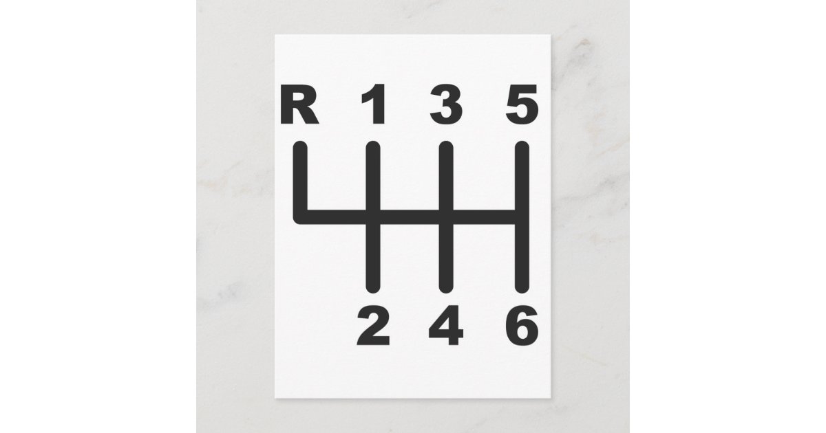 6 Speed Shift Gate Postcard | Zazzle