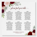 6 Table Elegant Red & Pink Floral Seating Chart Foam Board | Zazzle