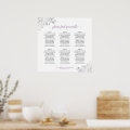 6 Table Lacy Wedding Seating Chart Lavender White | Zazzle