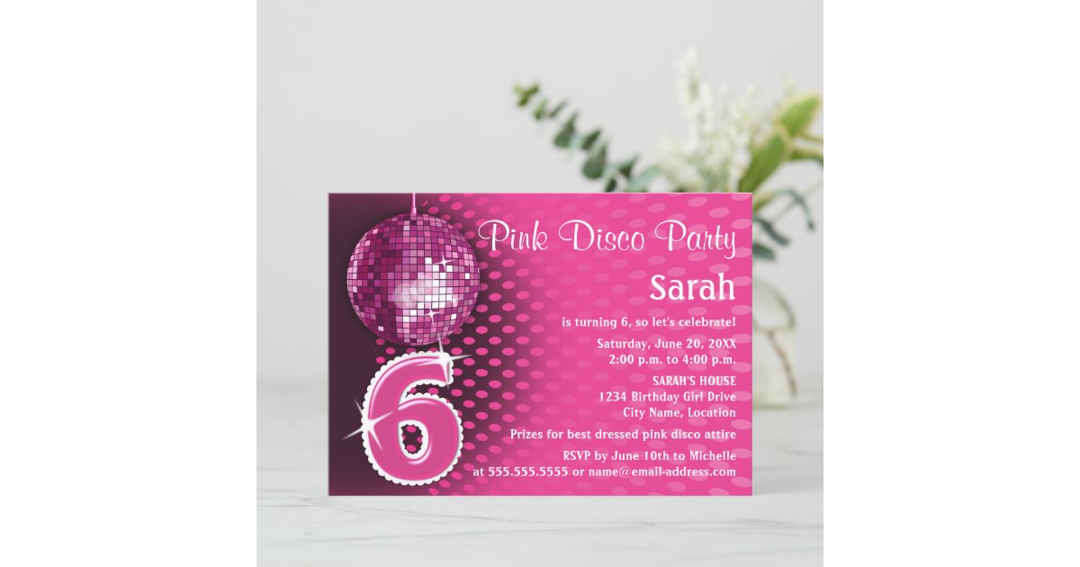 6th Birthday Disco Party Invitation | Zazzle