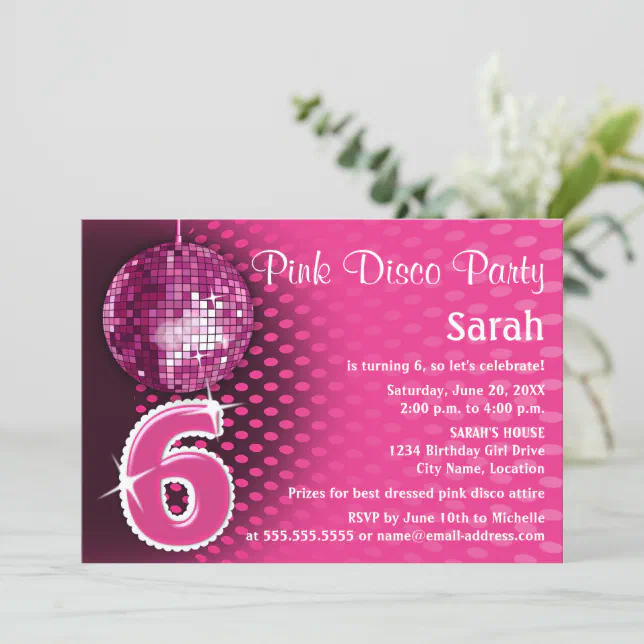 6th Birthday Disco Party Invitation | Zazzle