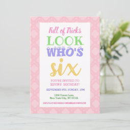 6th Birthday Invitation Slogans | Zazzle