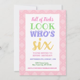 6th Birthday Invitation Slogans | Zazzle