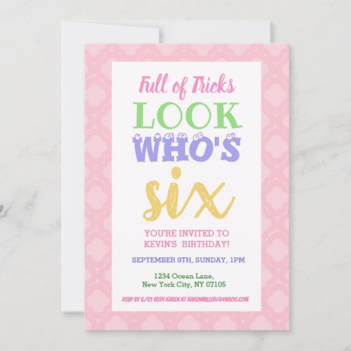 6th Birthday Invitation Slogans | Zazzle