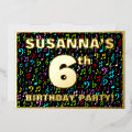 6th Birthday Party — Fun, Colorful Music Symbols Foil Invitation | Zazzle