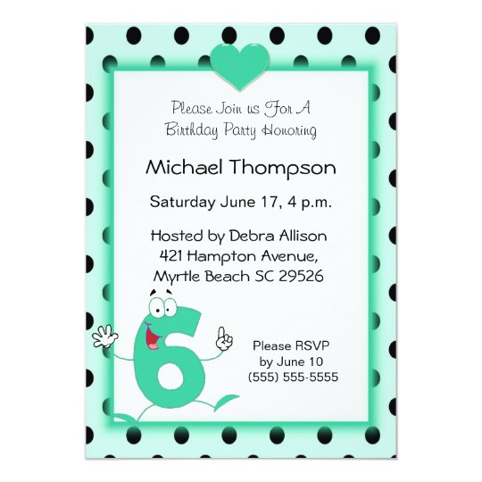 6th Birthday Party Invitations | Zazzle.com