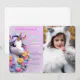 6th Birthday Unicorn Photo Invitation | Zazzle