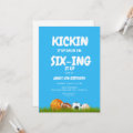 6th Boy's Kickin it Up Blue Birthday Party II Invitation | Zazzle
