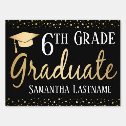 6th Grade Graduation Elegant Sign | Zazzle