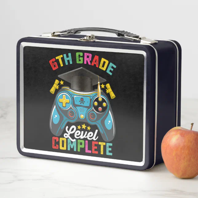 6th Grade Level Complete Graduation Gaming Gamer Metal Lunch Box | Zazzle