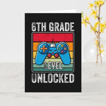 6th Grade Level Unlocked Kids Back to School Gamer Card | Zazzle