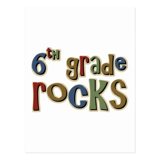6th Grade Rocks Sixth Postcard | Zazzle