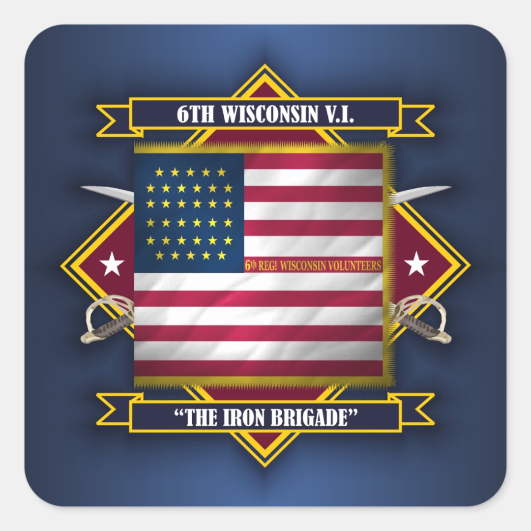 6th Wisconsin Volunteer Infantry Square Sticker | Zazzle