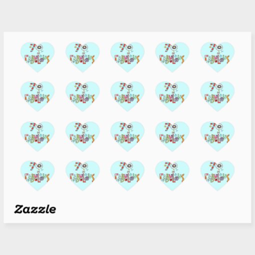 70 and Fabulous Happy 70th Birthday Heart Sticker | Zazzle