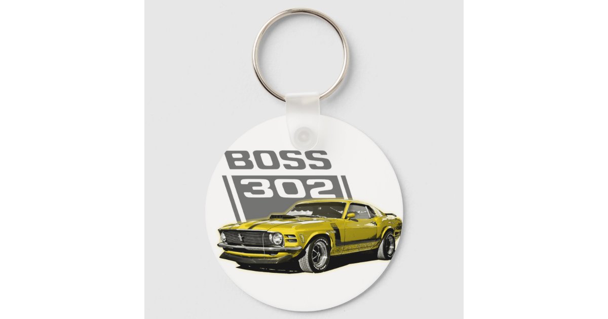 70 Boss 302 Yellow Keychain | Zazzle