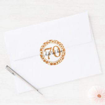 70 In Gold - 70th Birthday Party Stickers | Zazzle
