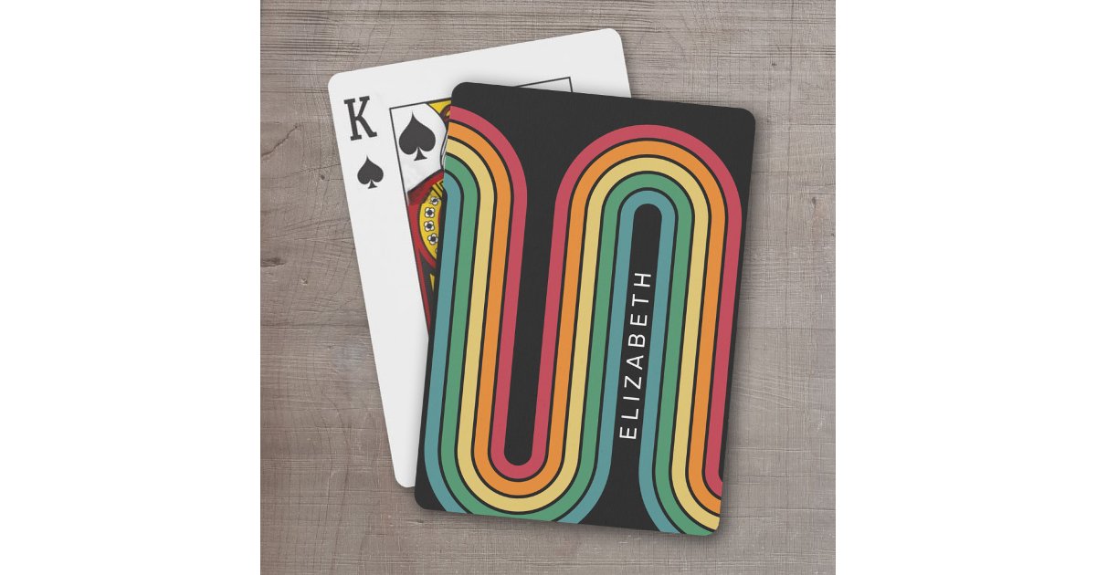 70 Inspired Line Art Blue Red Orange Yellow Arch Poker Cards | Zazzle