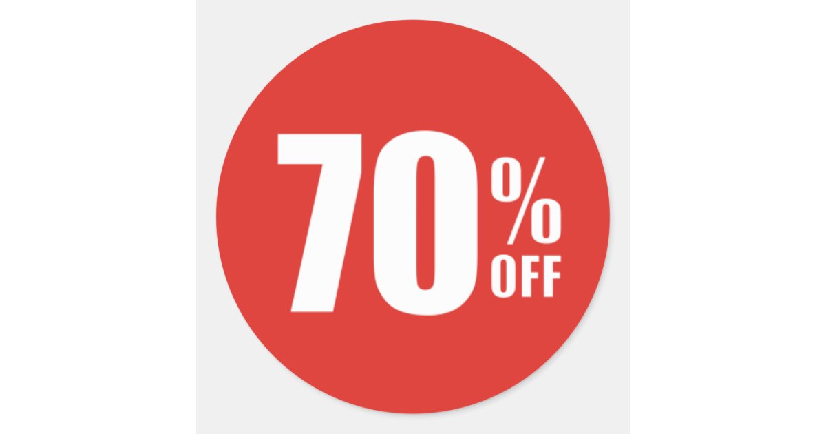 70% Seventy Percent OFF Discount Sale Sticker | Zazzle