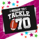 70 Year Old Tackle Football Party 70th Birthday Postcard | Zazzle