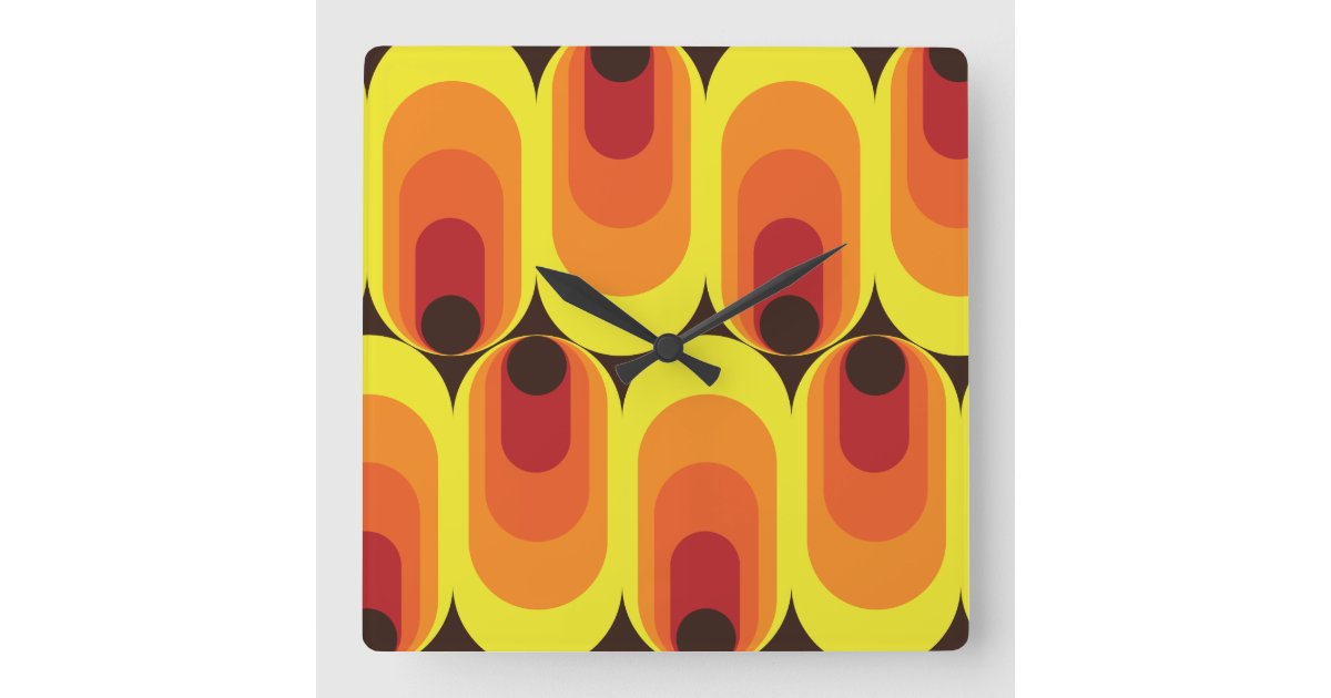 70s 60s inspired wall clock | Zazzle
