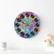 70s 60s Psychedelic Hippy Retro Hip Large Clock | Zazzle