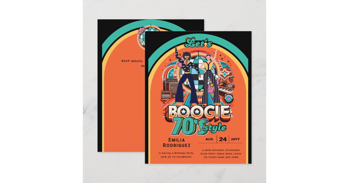 70s Boogie Retro Disco Dancing Birthday Party | Zazzle