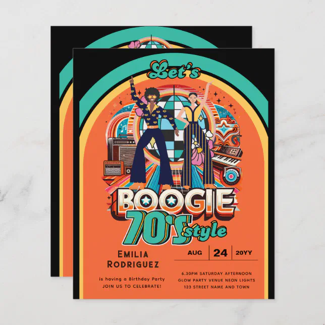70s Boogie Retro Disco Dancing Birthday Party | Zazzle