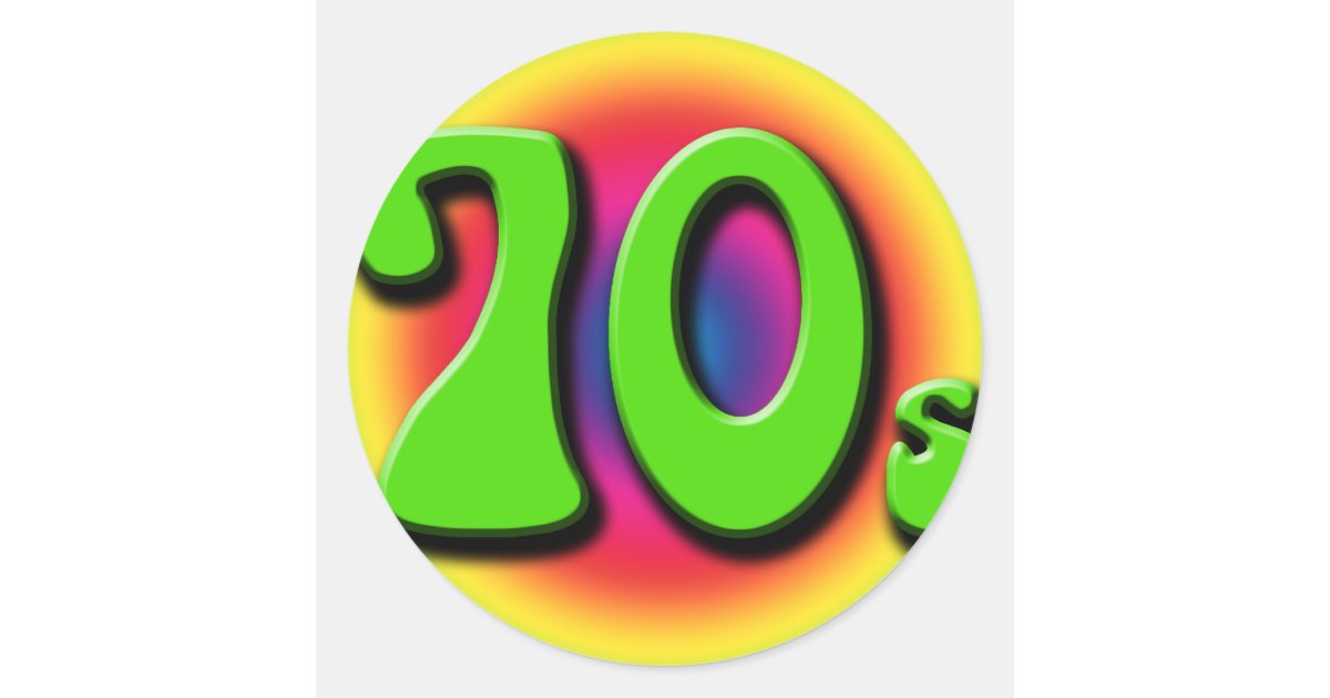 70s classic round sticker | Zazzle
