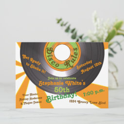70s Disco Groovy 45 Record 50th Birthday Party Invitation | Zazzle