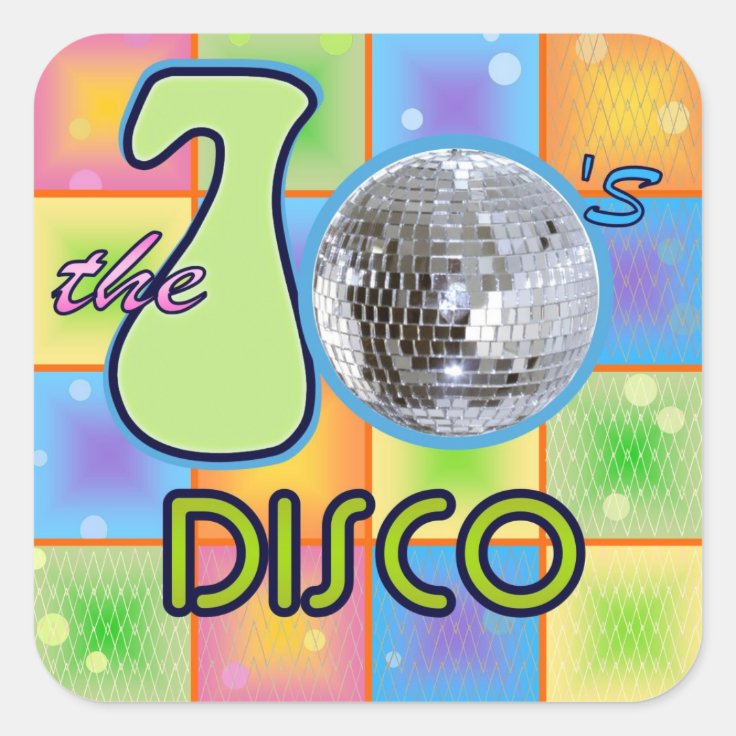 70s Disco Square Sticker | Zazzle
