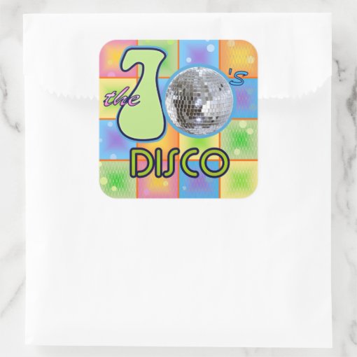 70s Disco Square Sticker | Zazzle