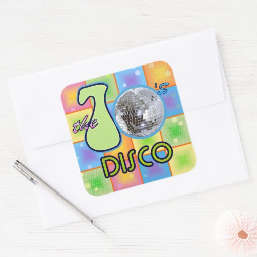 70s Disco Square Sticker | Zazzle