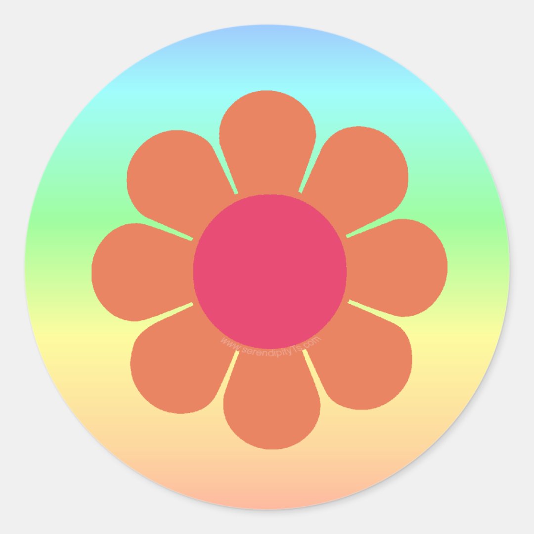 70's Flower Power Classic Round Sticker | Zazzle